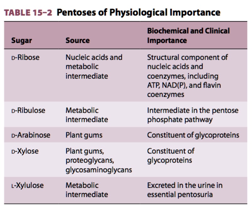 table 15 2 pentoses of physiological importance biochemical and ...