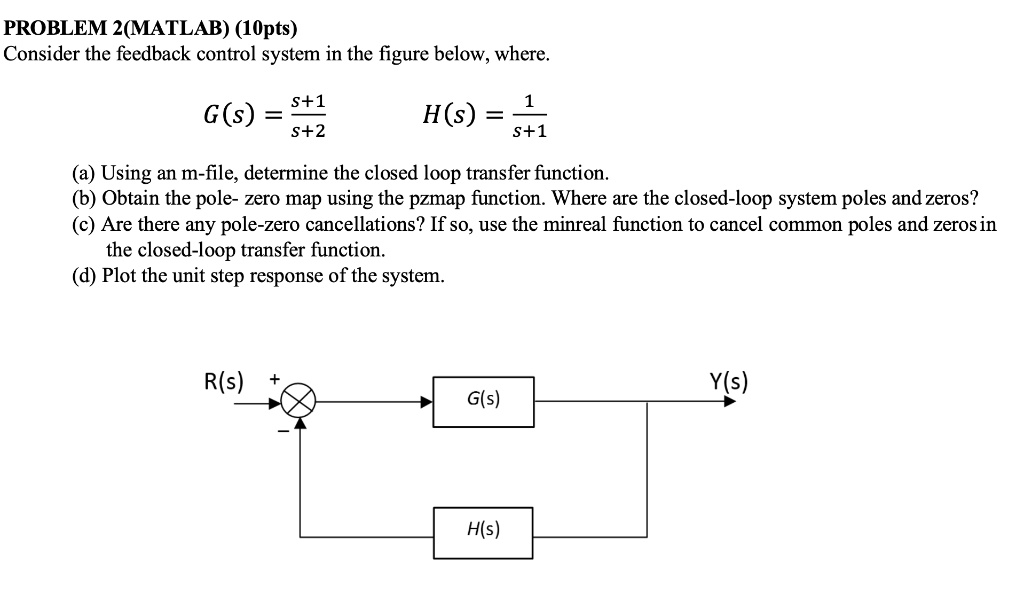 SOLVED: Text: PROBLEM 2 (MATLAB) (10 pts) Consider the feedback control ...