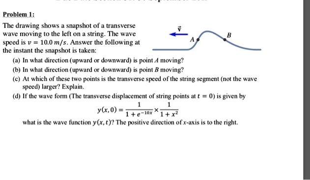 SOLVED: Probleni [: The drawing shows snapshot of = transverse wave ...