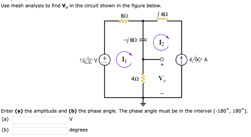 SOLVED: Chapter 8, Problem 8.099 Use mesh analysis to find Vo in the circuit shown in the figure ...