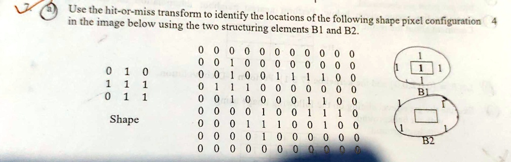 SOLVED: Use the hit-or-miss transform to identify the locations of "in" in the image below ...
