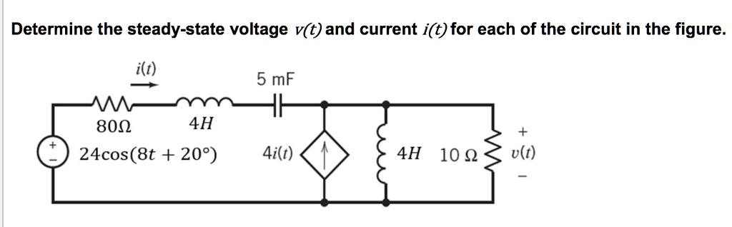 Solved Determine The Steady State Voltage Vt And Current It For Each Of The Circuits In The