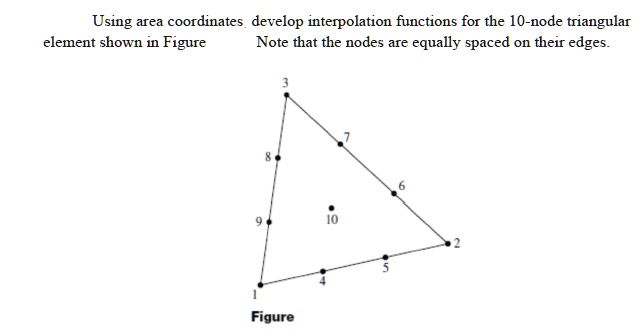 Using Area Coordinates Develop Interpolation Functions For The 10 Node 0320