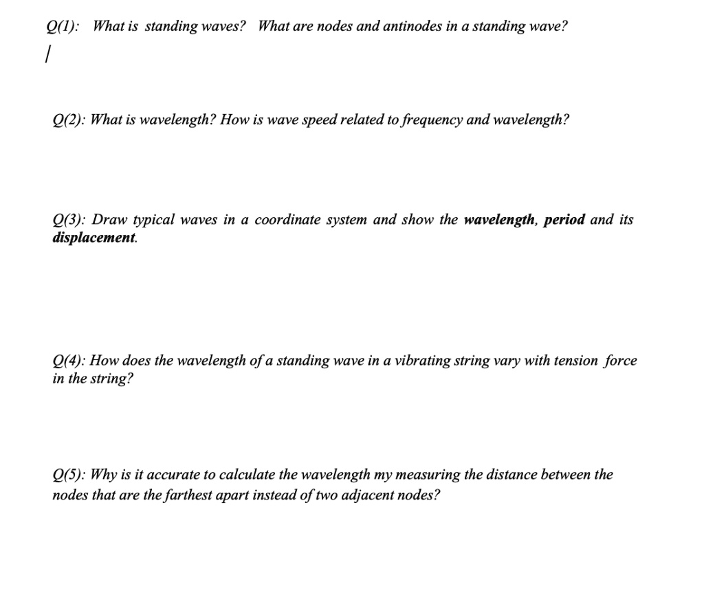 SOLVED: Q(1): What is standing waves? What are nodes and antinodes in a ...