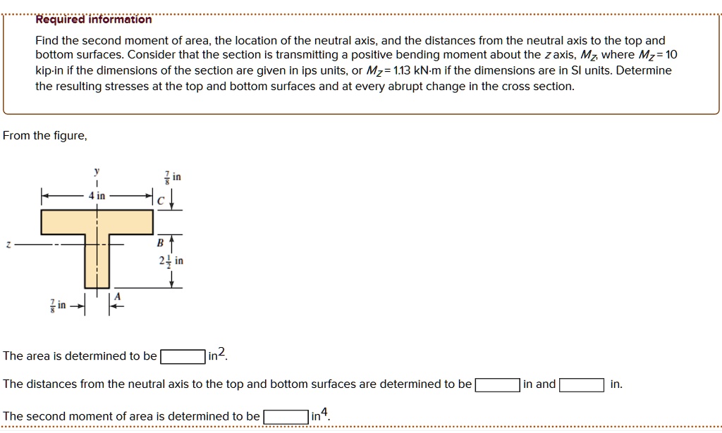 SOLVED: Required' information Find the second moment of area, the ...