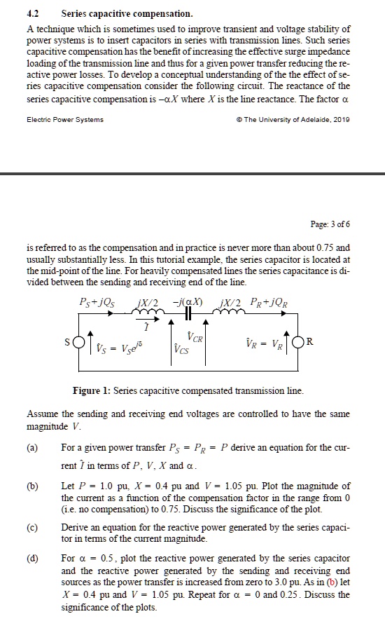 Solved 4 2 Series Capacitive Compensation A Technique That Is