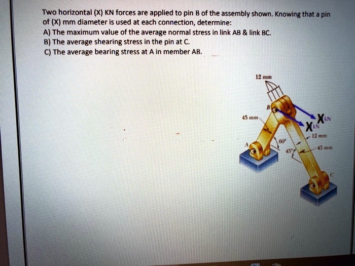 Two horizontal (X) KN forces are applied to pin B of the...