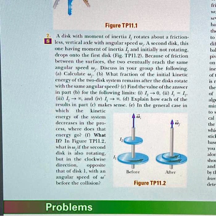 figure tp111 a disk with moment of inertia i rotates about a ...