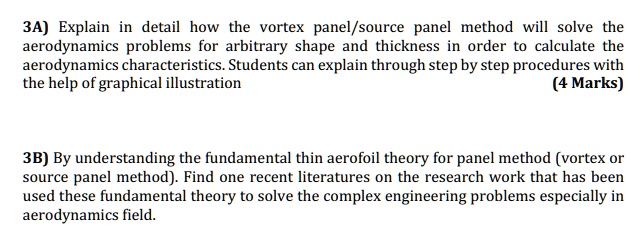 3A) Explain in detail how the vortex panel/source panel method will ...