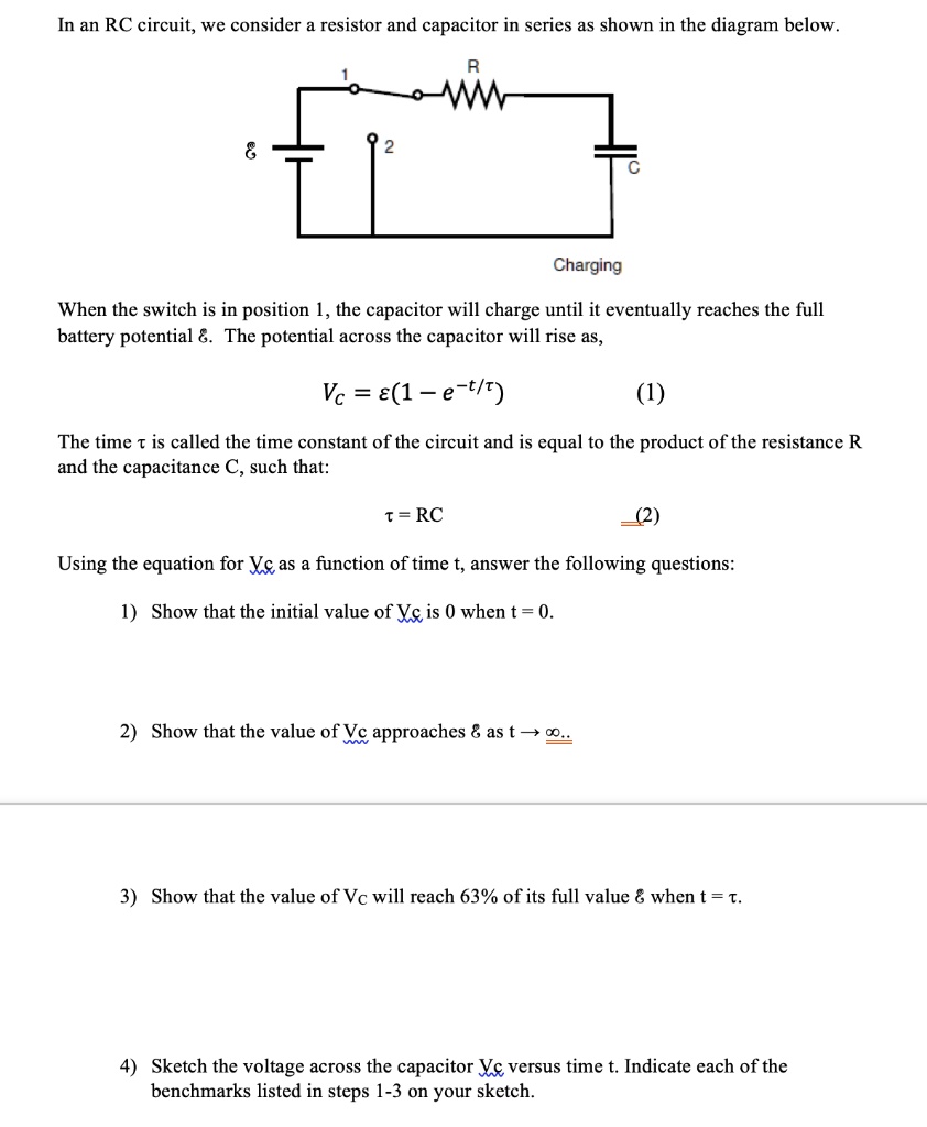 in an rc circuit we consider a resistor and capacitor in series as ...
