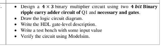 Design A 4 X 3 Binary Multiplier Circuit Using Two 4 Bit Binary Ripple 9379