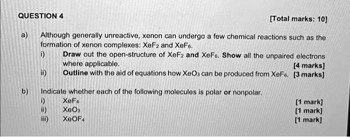 SOLVED: Formation of Xenon Complexes: XeF2 and XeFe. Draw out the open ...