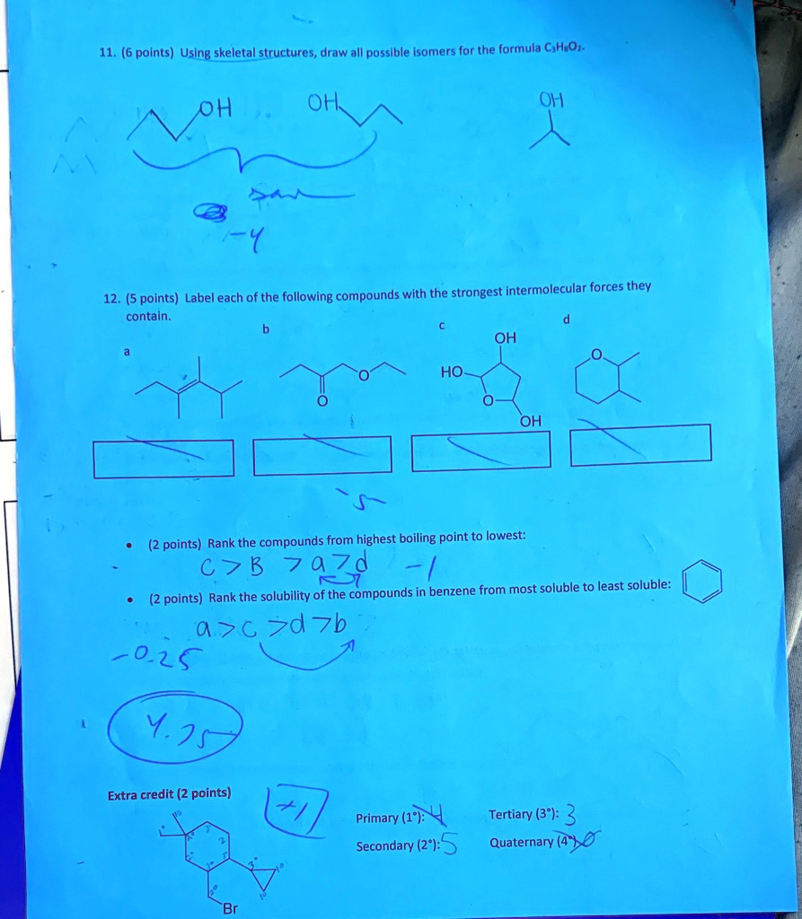 SOLVED: 11. (6 points) Using skeletal structures, draw all possible isomers for the formula ...
