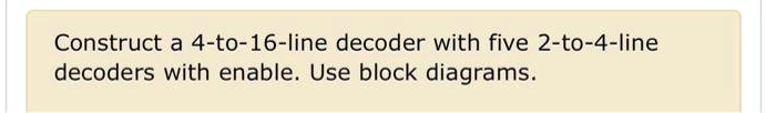 Video Solution Construct A 4 To 16 Line Decoder With Five 2 To 4 Line Decoders With Enable Use 6725