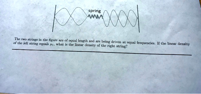 SOLVED: The two strings in the figure are of equal length and are of ...
