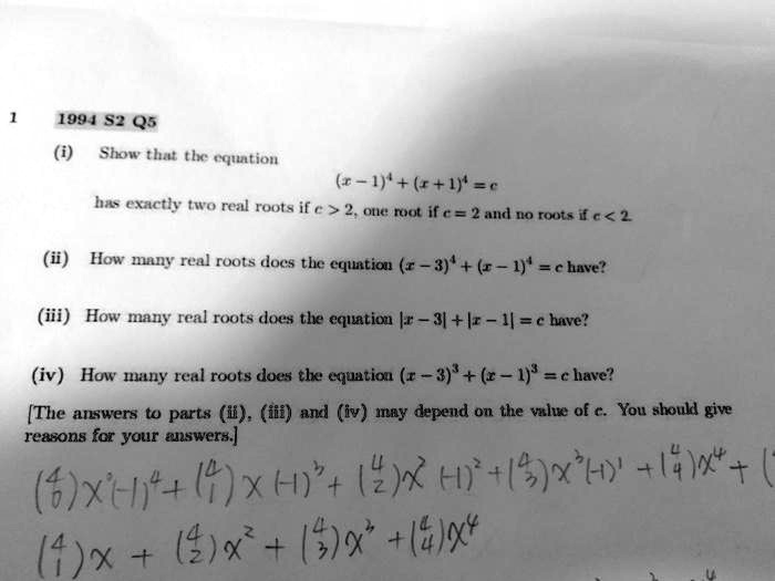 199 s2 05 i show that tlxc equatiou r 11y0 da exacth iwo real roots if ...