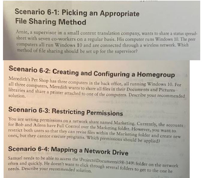 Scenario 6-1: Picking an Appropriate File Sharing Method Arnic, a ...