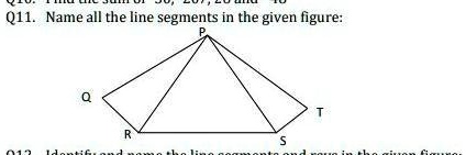 name all the line segments in the given figure q11 name all the line segments in the given ...