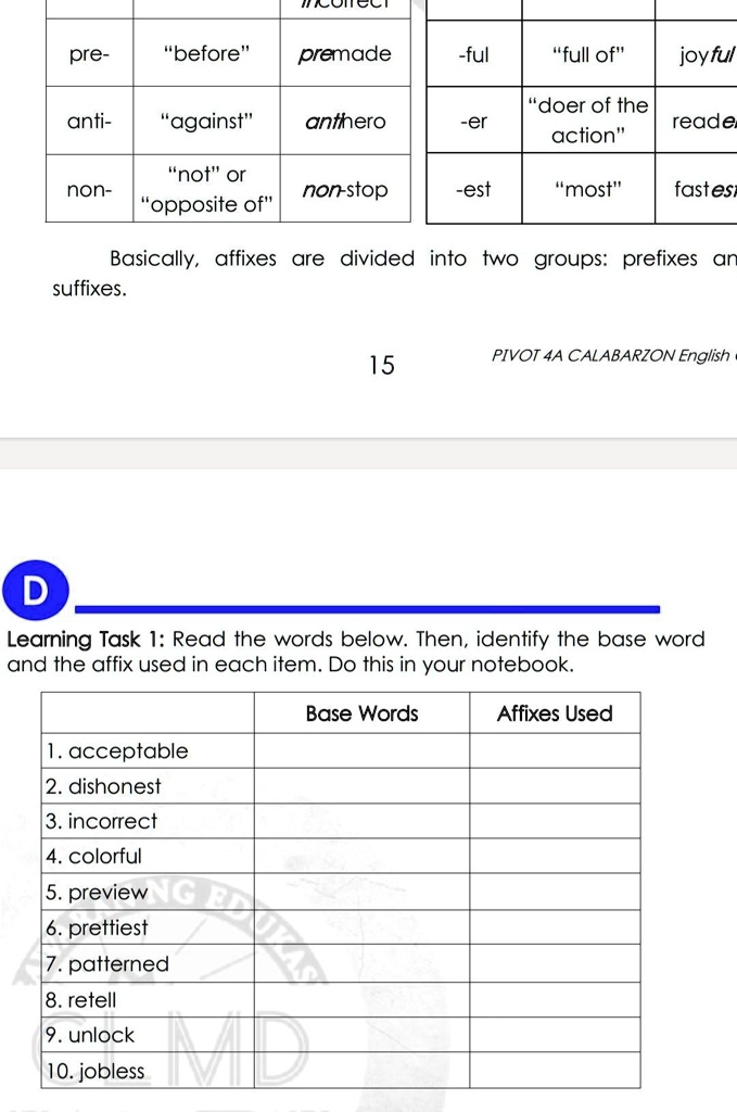 ano po ba ilalagay sa affixes used iconcc pre before premade ful full ...