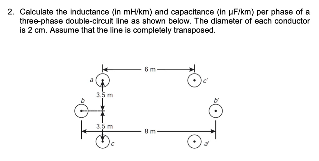 Solved Calculate The Inductance In Mh Km And Capacitance In F Km