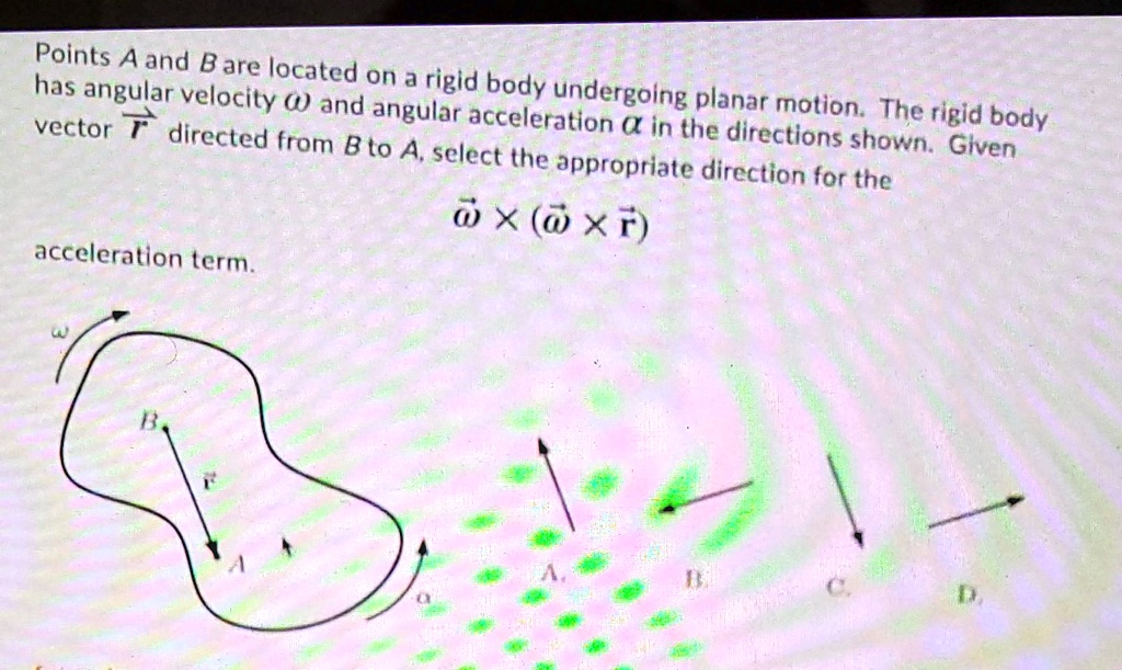 points a and bare located on a rigid body undergoing planar motion the rigid body has angular ...