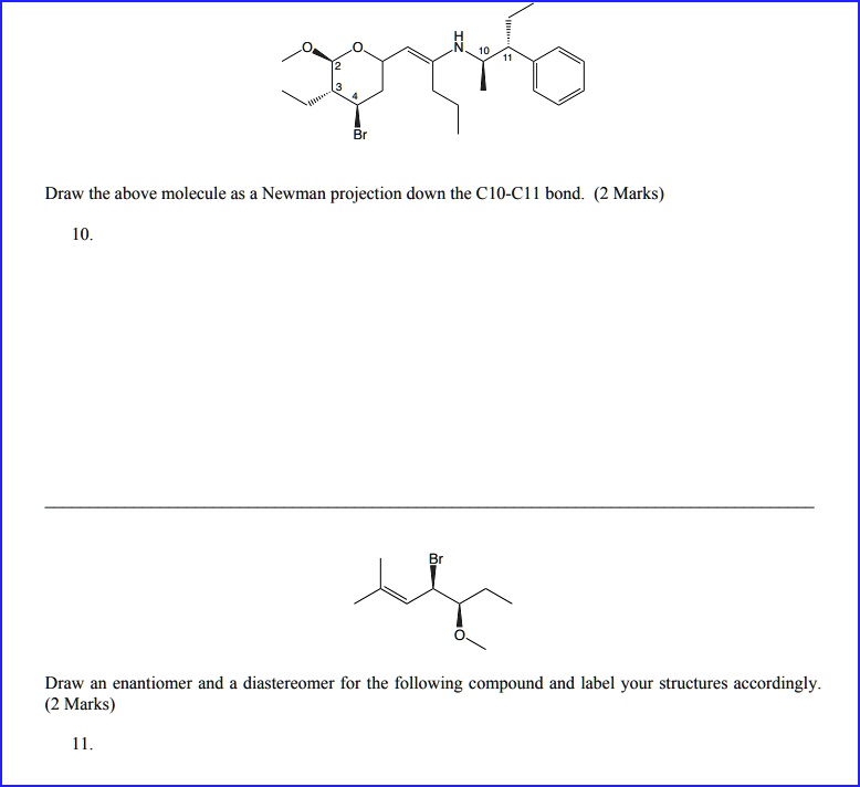 SOLVED: Draw the above molecule as Newman projection down the Cl-CH ...