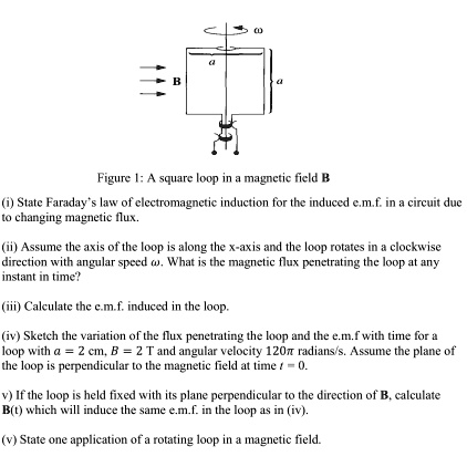 SOLVED: Include all steps Figure 1: A square loop in a magnetic field B ...