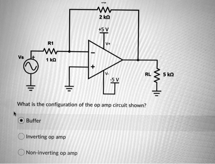 SOLVED: WW2k +5V R1 WW1kÎ© V+ Vs + RL 5kÎ© -5V What is the ...