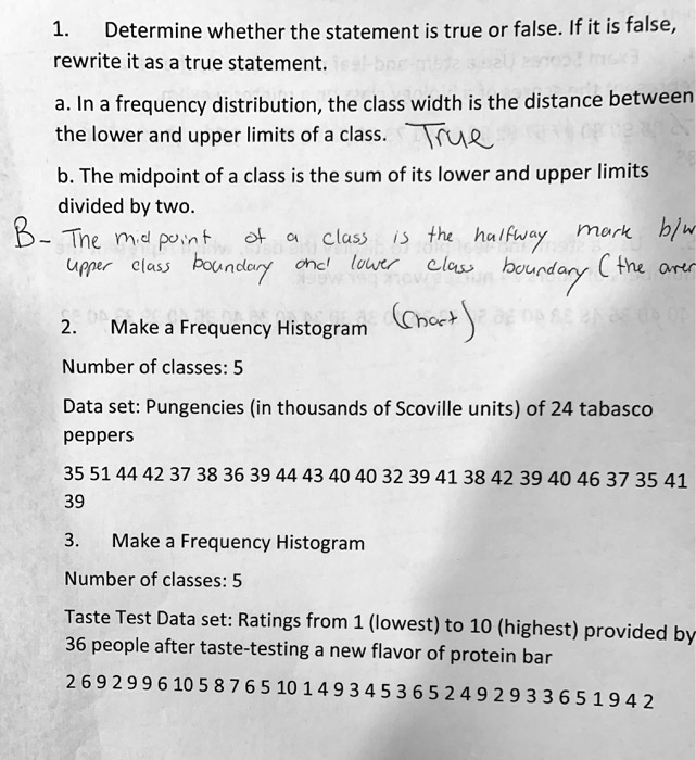 SOLVED: Determine whether the statement is true or false: If it is false, rewrite it as a true ...