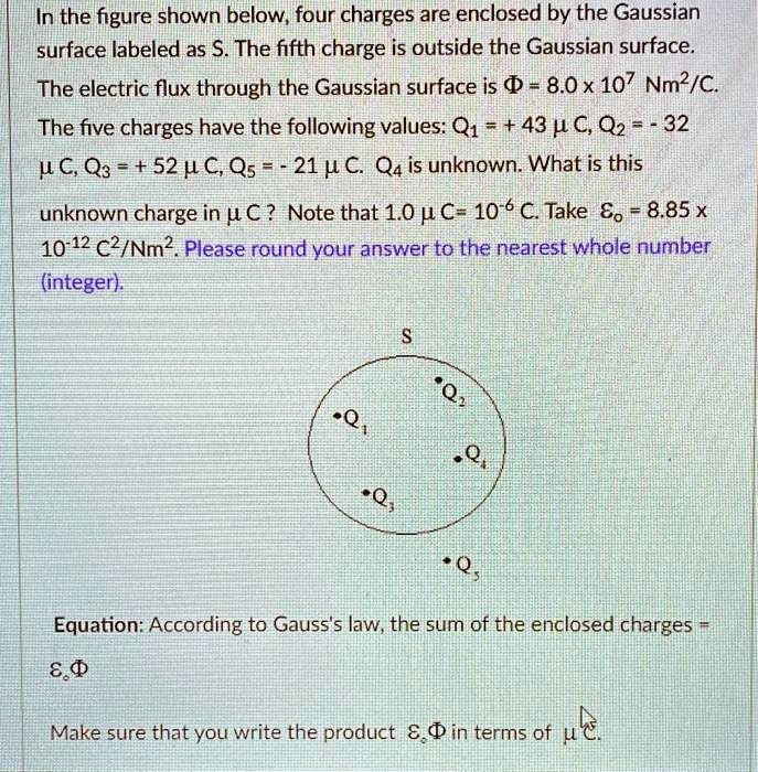 SOLVED In The Figure Shown Below Four Charges Are Enclosed By The