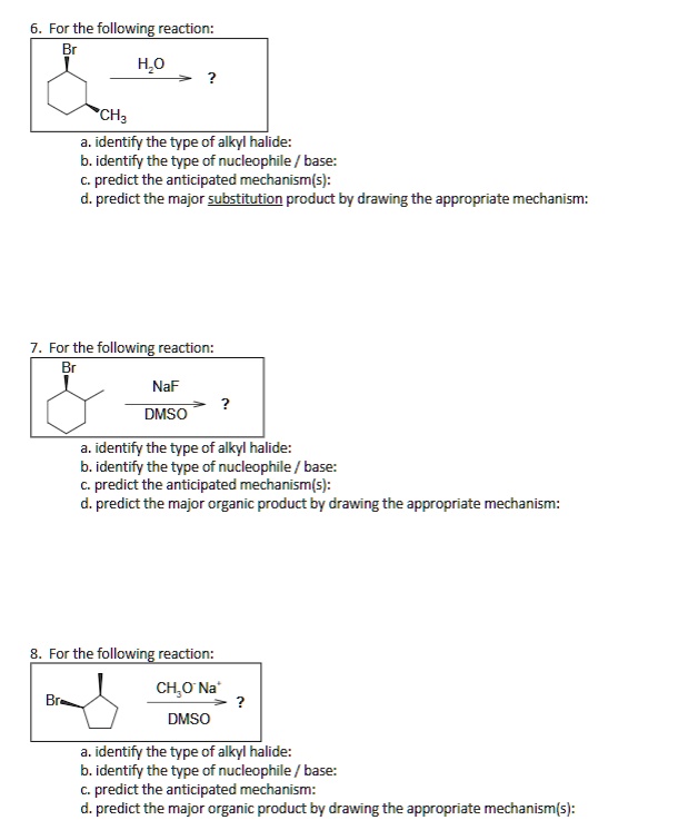 SOLVED: For the following reaction: HO CHz identify the type of alkyl ...