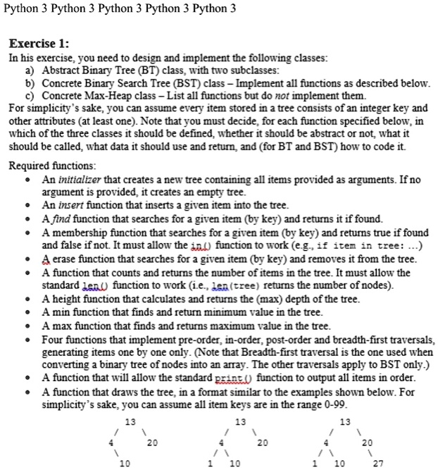Solved Exercise 1 In This Exercise You Need To Design And Implement The Following Classes A