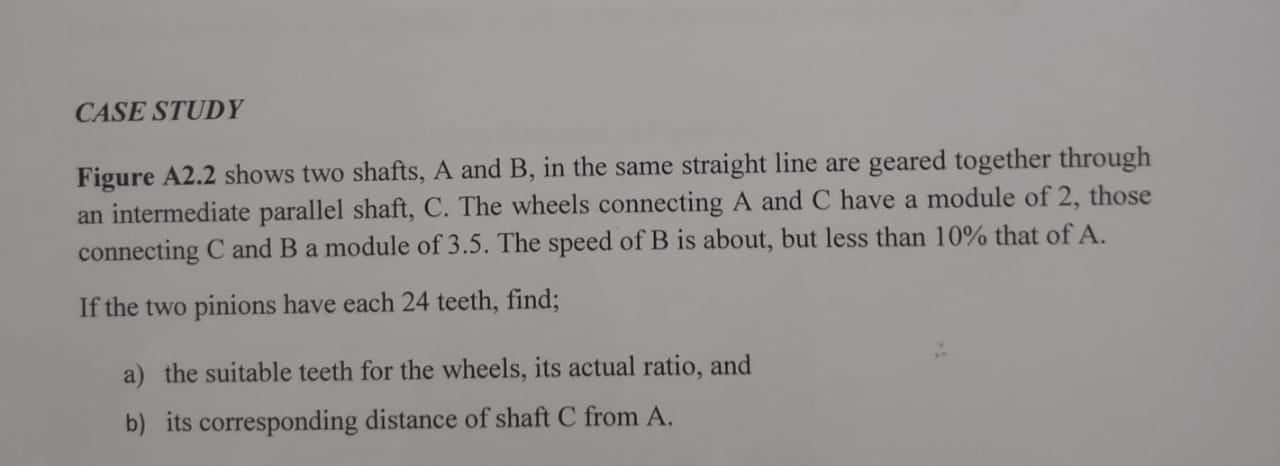 case study figure a22 shows two shafts a and b in the same straight ...