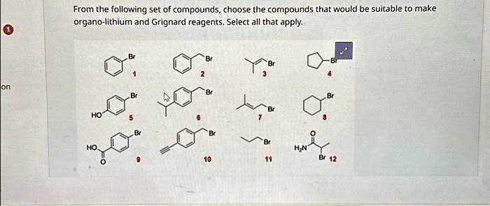 From the following set of compounds, choose the compounds that would be ...