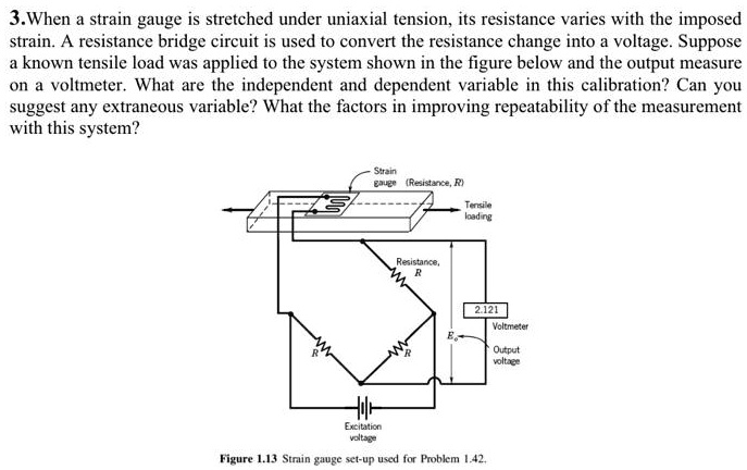 SOLVED: please answer my Q 3.When strain gauge is stretched under uniaxial tension; its ...