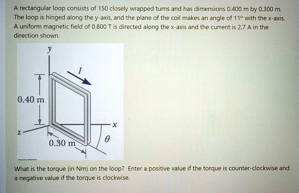 SOLVED: A rectangular loop consists of 150 closely wrapped turns and has dimensions 0.400 m by 0 ...