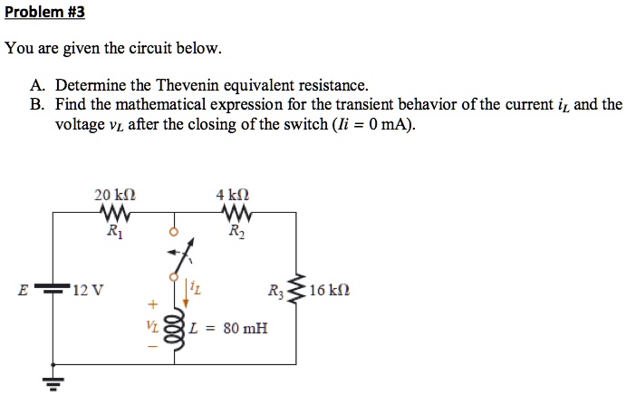 SOLVED: Problem #3 You are given the circuit below A. Determine the Thevenin equivalent ...