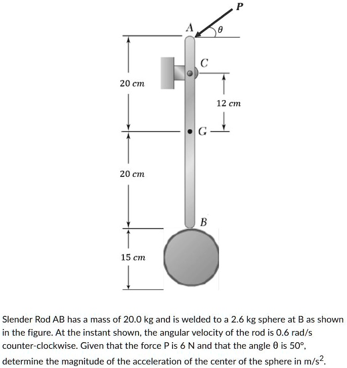 [GET ANSWER] slender rod ab has a mass of 200 kg and is welded to a 26 ...