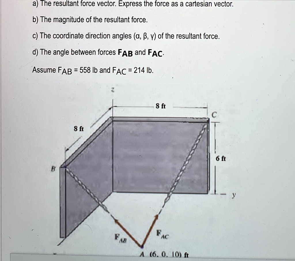 a the resultant force vector express the force as a cartesian vector b ...