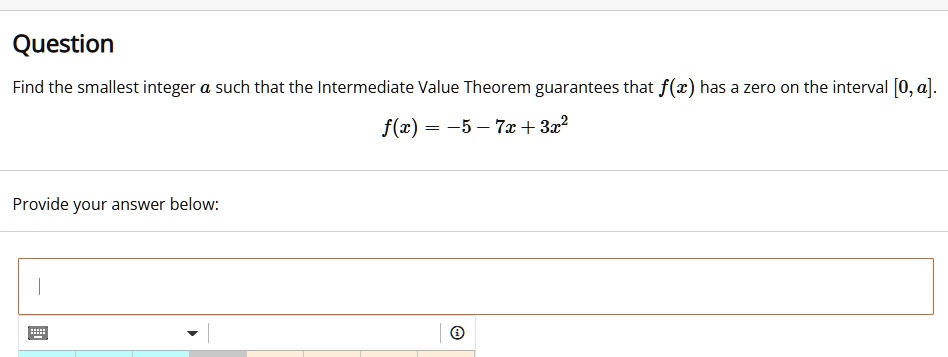 Solved Find The Smallest Integer A Such That The Intermediate Value 8357