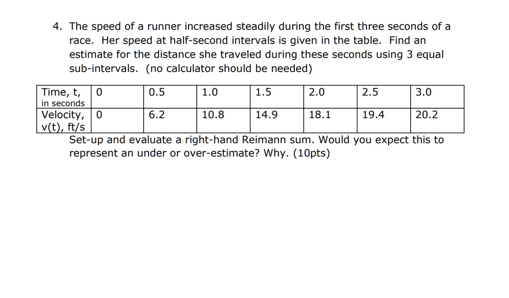 SOLVED: The speed of a runner increased steadily during the first three ...