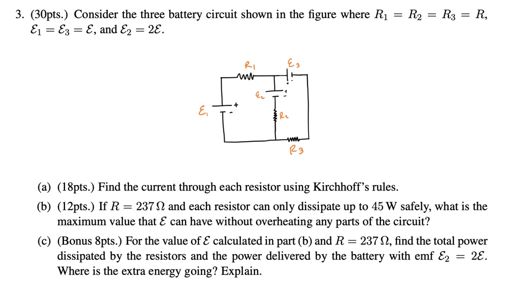 3 3opts consider the three battery circuit shown in the figure where r1 ... 3 3opts consider the three battery circuit shown in the figure where r1 ...
