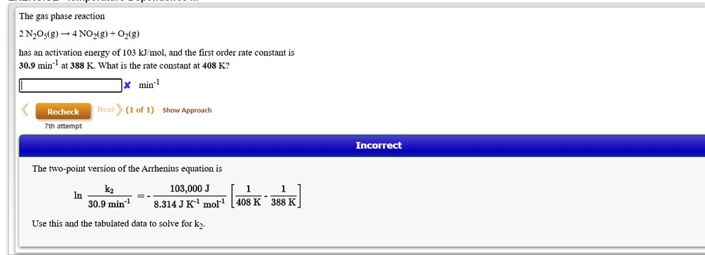 SOLVED: The gas phase reaction 2NOs(g) NOz(g) 0-(2) has an activation ...