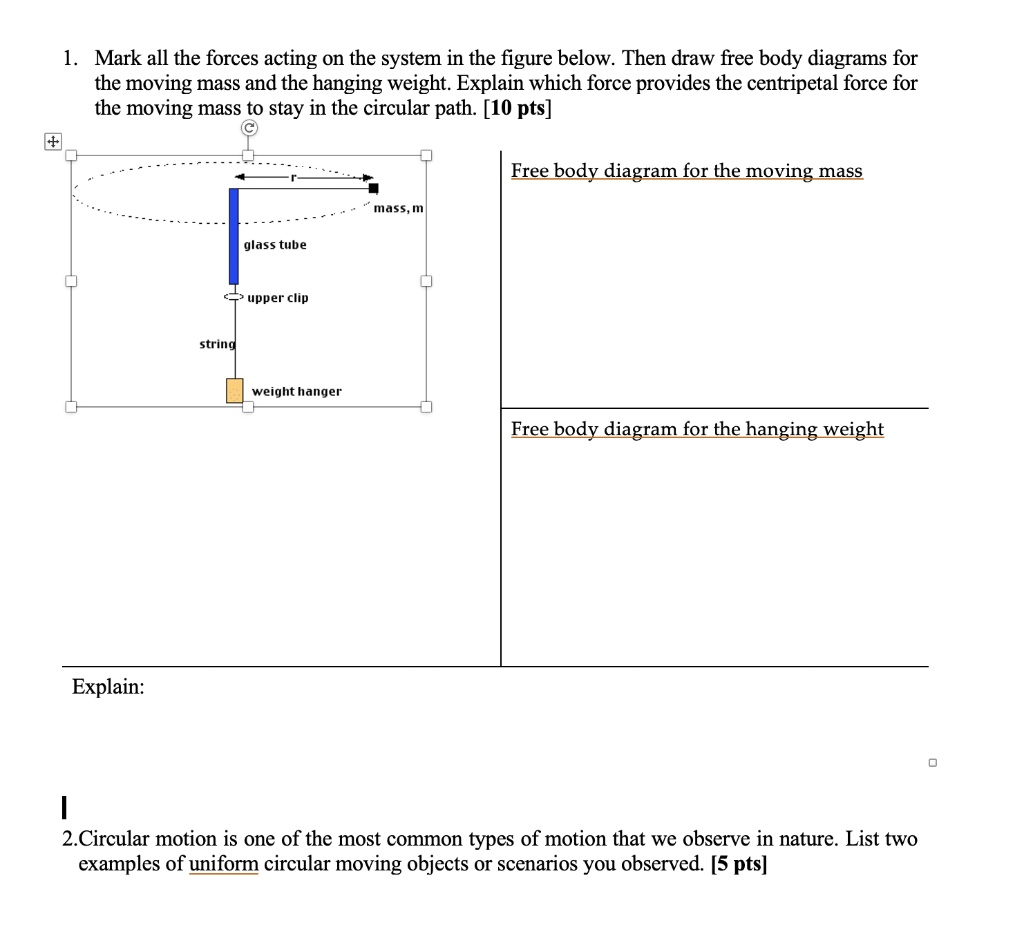 SOLVED: Mark all the forces acting on the system in the figure below ...