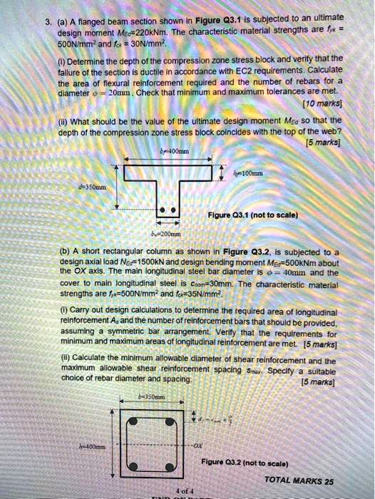 VIDEO solution: A flanged beam section shown in Figure Q3.1 is ...