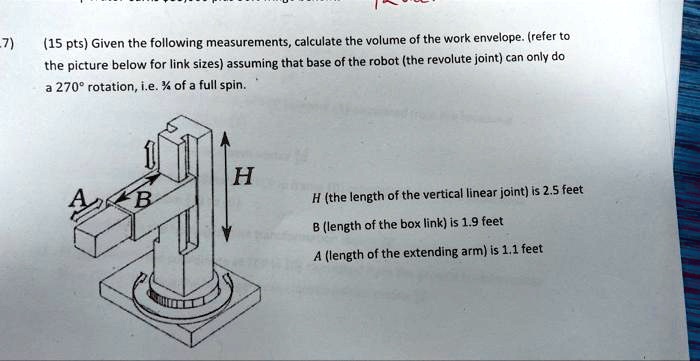 SOLVED: Given the following measurements, calculate the volume of the ...