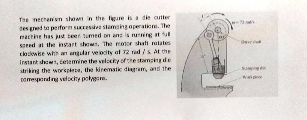 The mechanism shown in the figure is a die cutter designed to perform ...