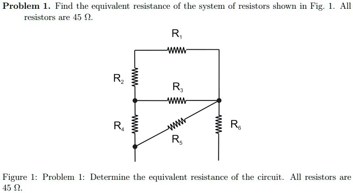 SOLVED: Problem 1. Find the equivalent resistance of the system of ...