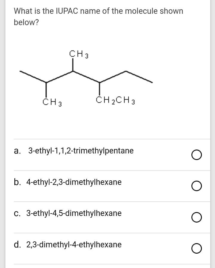 SOLVED: Whatis the iUPACname of the molecule shown below? CH 3 CH3 ... SOLVED: Whatis the iUPACname of the molecule shown below? CH 3 CH3 ...
