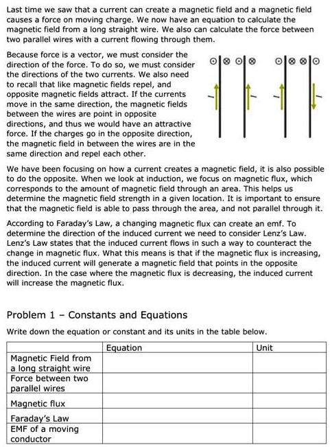 SOLVED: Last time we saw that current can create a magnetic field and ...